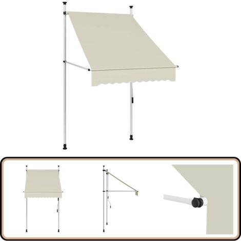 Einziehbare Markise Handbetrieben 100 cm Creme - Sonnendach - Markise ...