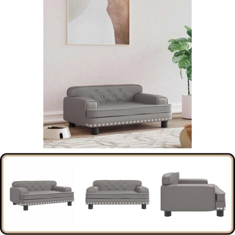 Hundebett Grau 70x45x30 cm Kunstleder - Hundebett - Haustierbett - Hundeliege - Sofabett Für ...