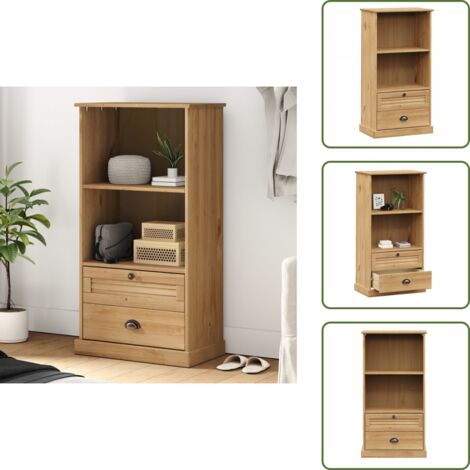 Bücherregal VIGO 60x35x114,5 cm Massivholz Kiefer - Holz Regal - Buche ...