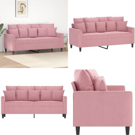 vidaXL 2-Sitzer-Sofa Rosa 140 cm Samt