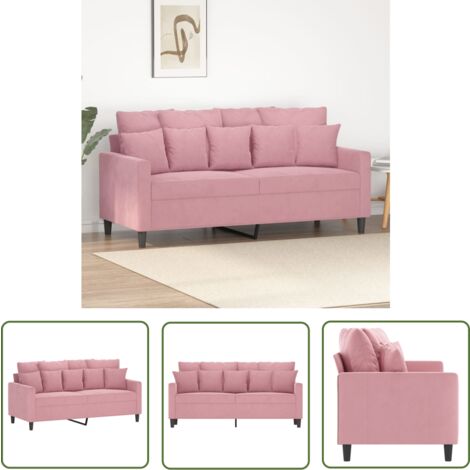 vidaXL 2-Sitzer-Sofa Rosa 140 cm Samt