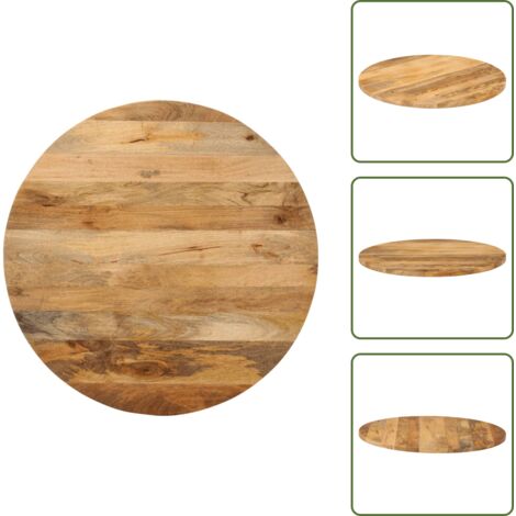 Tischplatte Ø 70x3,8 cm Rund Massivholz Mango - Holztischplatte ...