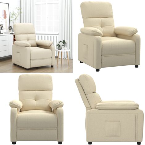 vidaXL Relaxsessel Creme Stoff