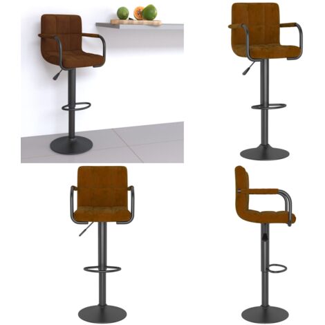 vidaXL Barhocker Braun Samt