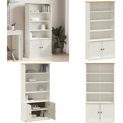 Bücherregal VIGO Weiß 85x35x170 cm Massivholz Kiefer - Holz Regal ...