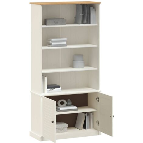Bücherregal VIGO Weiß 85x35x170 cm Massivholz Kiefer - Holz Regal ...