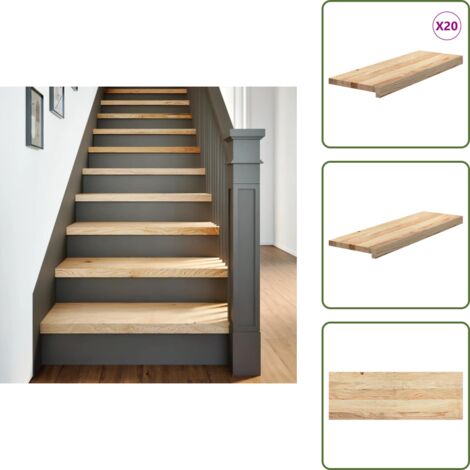 Treppenstufen 20 Stk. Unbehandelt 70x25x2 cm Massivholz Eiche ...
