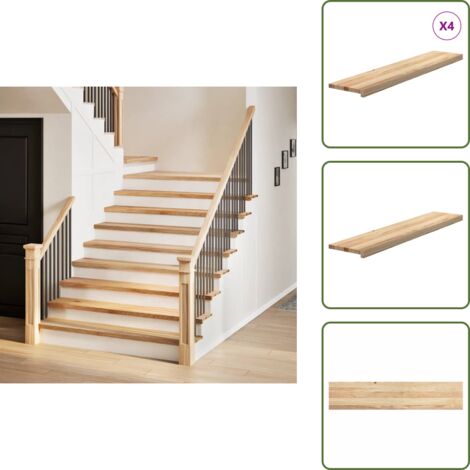 Treppenstufen 4 Stk. Unbehandelt 120x30x2 cm Massivholz Eiche ...
