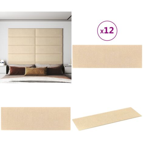 Wandpaneele 12 Stk. Creme 90x30 cm Stoff 3,24 m² - Wandpaneele ...