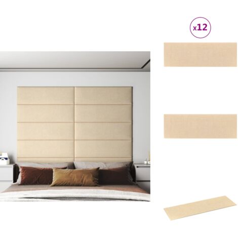 Wandpaneele 12 Stk. Creme 90x30 cm Stoff 3,24 m² - Wandpaneele ...