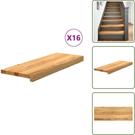 Treppenstufen 16 Stk. Hellbraun 70x30x2 cm Massivholz Eiche ...