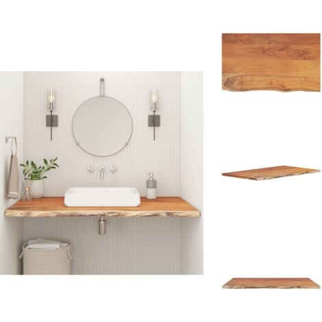 Waschtischplatte 90x60x3,8 cm Rechteckig Massivholz Akazie - Waschtischplatte ...