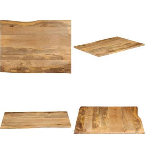 Tischplatte mit Baumkante 110x80x2,5 cm Massivholz Mango ...