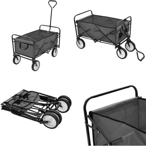 Klappbarer Handwagen Stahl Grau - Handwagen - Bollerwagen - Home & Living
