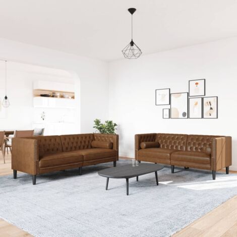 Sofa Kunstleder Braun