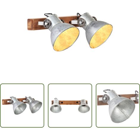 vidaXL Industrielle Wandlampe - Wandlampe Industriestil Silbern 45x25 ...
