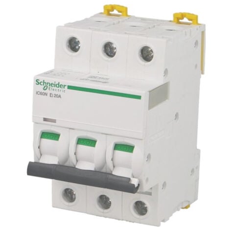 A9f75363 - Disjoncteur Courbe D Triphasé 63a - 3p - 10ka - à Vis - Schneider Electric Acti9 Ic60n