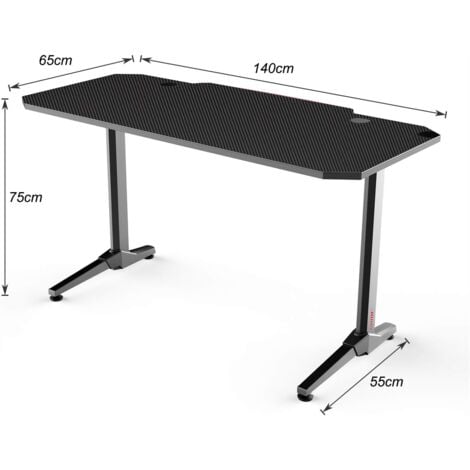 Soges Scrivania Gaming 140 60 cm,Scrivania da Gioco, Grande Scrivania Gaming Desk per Laptop PC ...