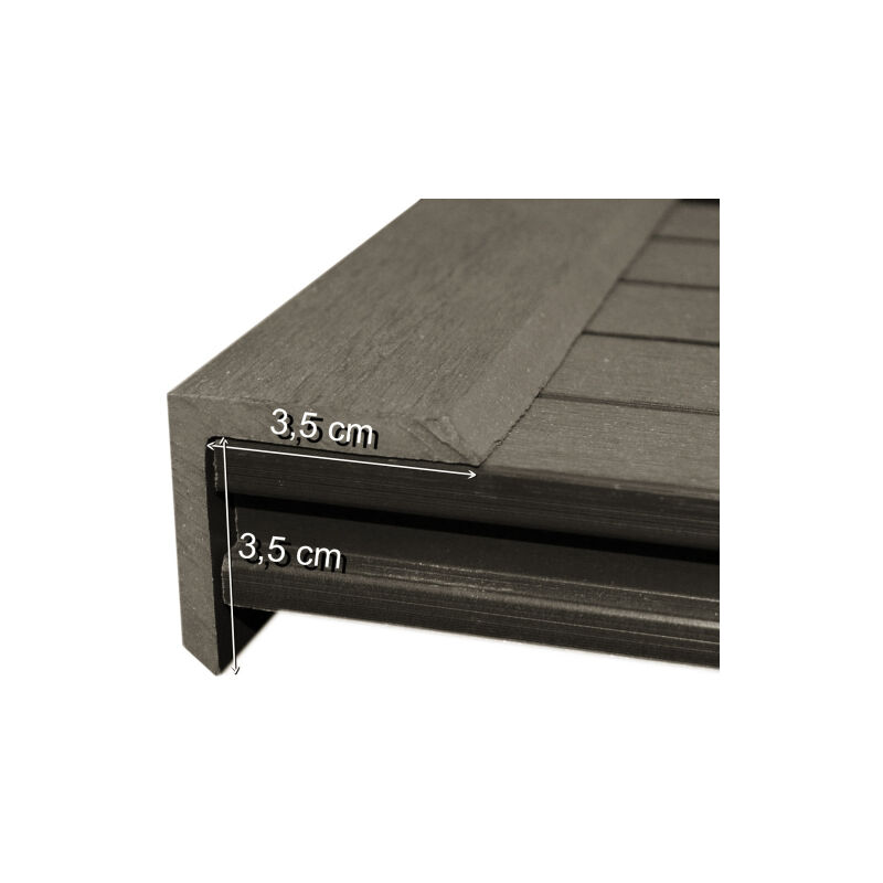 Finition latérale lame terrasse bois composite - Brun - 220 cm