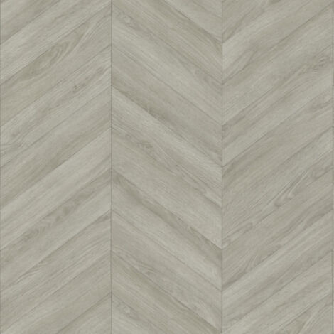 Sol Vinyle effet Parquet chevron Chêne gris - Rouleau de 2m x 16m