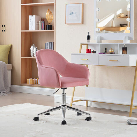 WOLTU Bürostuhl Schreibtischstuhl mit Armlehnen Rollen gepolstert aus Samt Metall Drehstuhl ...