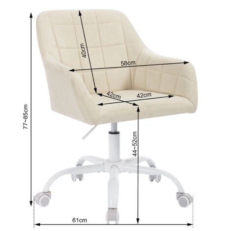WOLTU Bürostuhl ergonomisch, 360 ° Drehstuhl, Schreibtischstuhl mit Rollen, Schminktisch Stuhl ...