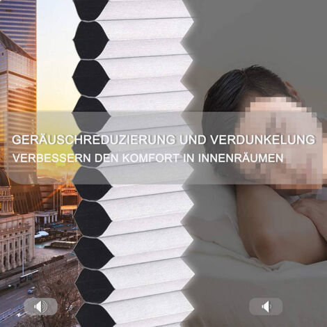 WOLTU Wabenplissee ohne Bohren Verdunklung Thermo Doppelplissee ...