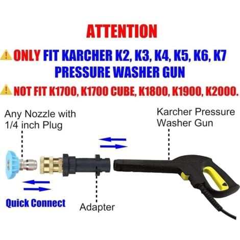 Adaptateur de pistolet pour nettoyeur haute pression, à raccord rapide 1/4'' - Compatible ...