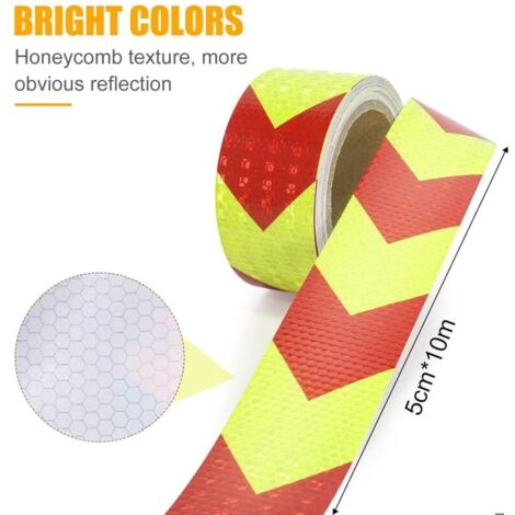 Ruban réfléchissant rouge et jaune ruban réfléchissant haute visibilité ...