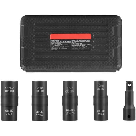 Mophorn Jeu de douilles à choc pour écrous de roue, entraînement 1/2 pouce, jeu de douilles à ...