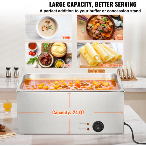 Mophorn chauffe-plats 18L, bain-marie électrique de comptoir 1 200 W ...