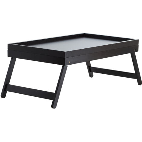Mophorn Plateau de lit en bambou avec pieds pliables, plateau de petit ...