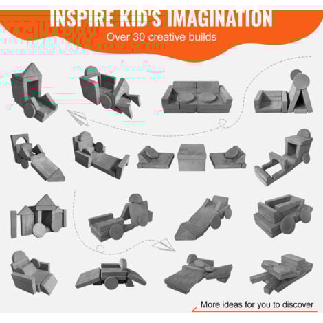 Mophorn Canapé de jeu modulaire pour enfants, 15 pièces en mousse ...