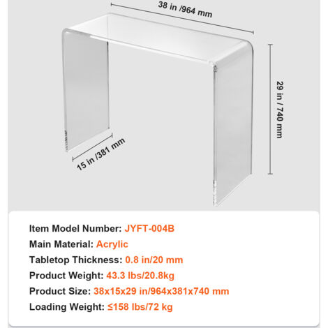 Console de salon moderne meuble entree acrylique epais et transparent ...