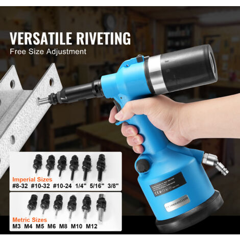 Mophorn Riveteuse pneumatique , riveteuse pneumatique, kit de pistolet à rivets pop à force de ...