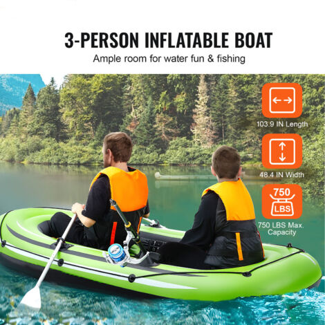 Mophorn Bateau gonflable pour 3 personnes, kayak radeau portable en PVC ...