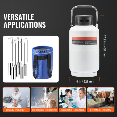 Mophorn Réservoir d'azote liquide 3L, Dewar en alliage d'aluminium avec ...