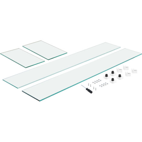 Mophorn Pare-vent en verre pour table de foyer rectangulaire 1128 x 367 ...