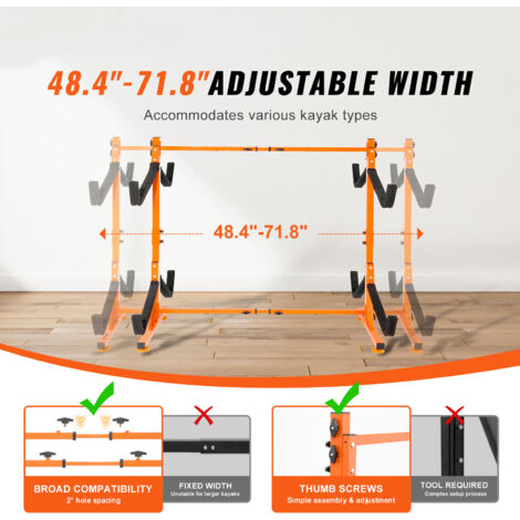 Mophorn Support de rangement pour kayak autonome en acier robuste et ...