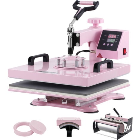 Mophorn Machine de presse à chaud 5 en 1, machine de transfert de chaleur de 15 x 15 pouces avec ...
