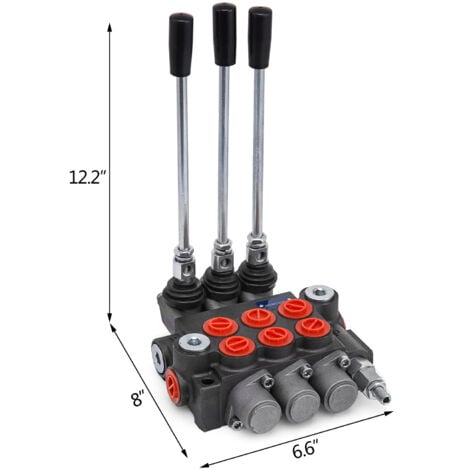 Mophorn Vanne de commande hydraulique à 3 tiroirs , vanne ...