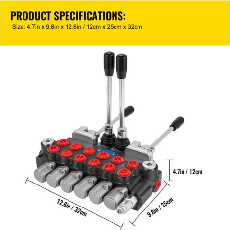 Mophorn Vanne de commande directionnelle hydraulique, vanne hydraulique ...