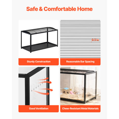Cage hamster transparente Mophorn xl ventilation et vue panoramique ...
