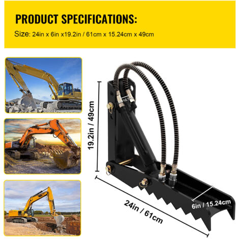 Mophorn 24 pouces Excavateur rétrocaveuse hydraulique Fixation du pouce ...