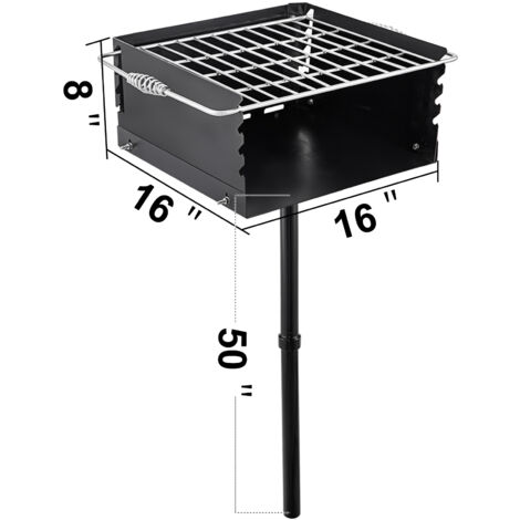 Mophorn Grill d'extérieur de style parc 40,6 x 40,6 cm, barbecue au ...