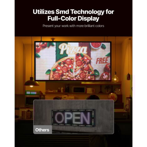 Mophorn Enseigne LED Programmable 67x35 cm, Panneau d’Affichage ...