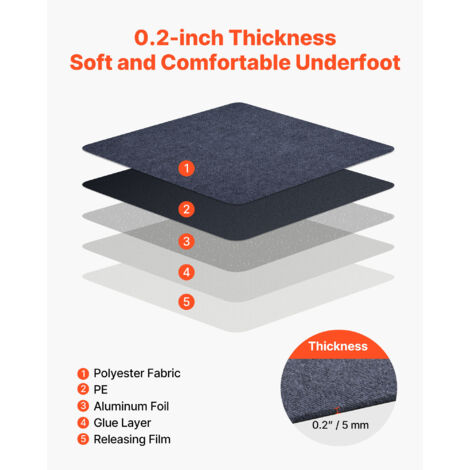 Mophorn Dalle de moquette autocollante, 61 x 61 cm, lot de 15, couvrant ...