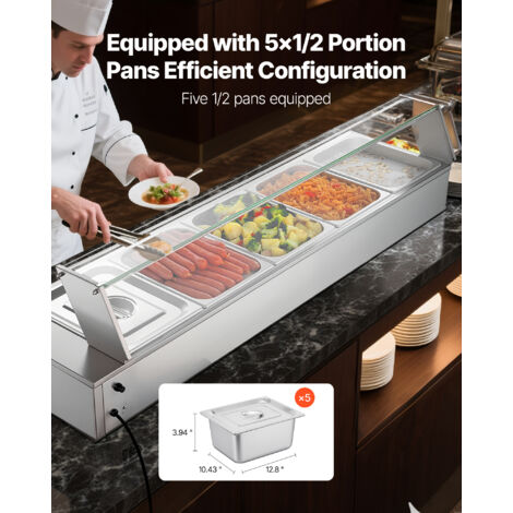 Mophorn Chauffe-plat électrique à vapeur 1500 W, buffet chauffant en ...