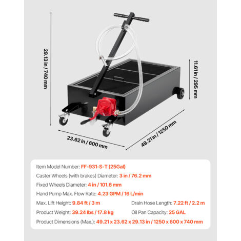Bac de vidange huile pour voitures et camions Mophorn réservoir 94L ...