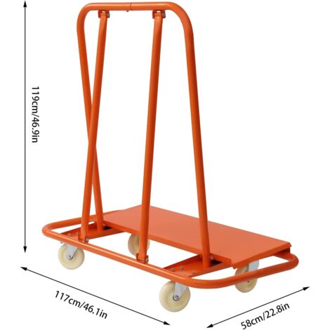 Plattenkarren,1000 kg Tragfähigkeit Plattenwagen mit 4-Universalrädern ...